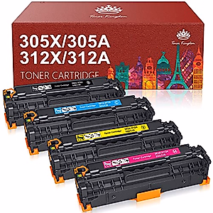 Toner Kingdom Remanufactured Toner Cartridge Replacement for HP 305 305A 305X 312 312A 312X for HP LaserJet Pro 400 300 Color MFP M451dn M451nw M475dn M476nw M476dw M351A M375nw toner Printer (4 Pack)