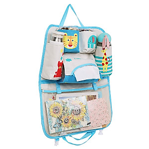 Cartoon Car Seat Back Organizers Large Capacity Car Seat Storage Bag Multifunctional Hanging Organizer Backseat Tissue Phone Water Bottle Storage Box Chair Back Stroller Hanging Bag Organizer Holder