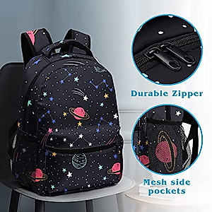 Dacawin Galaxy Backpack for Boys Girls Black Space Planet Bookbag Lightweight Fashion High School Backpacks Outdoor Breathable Travel Back Pack