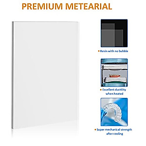 ANNWAH 20Pcs Dental Vacuum Forming Splint Sheets, Thermoforming Materials for Vacuum Forming Machine 5'' x 5''(Hard,1.0mm)