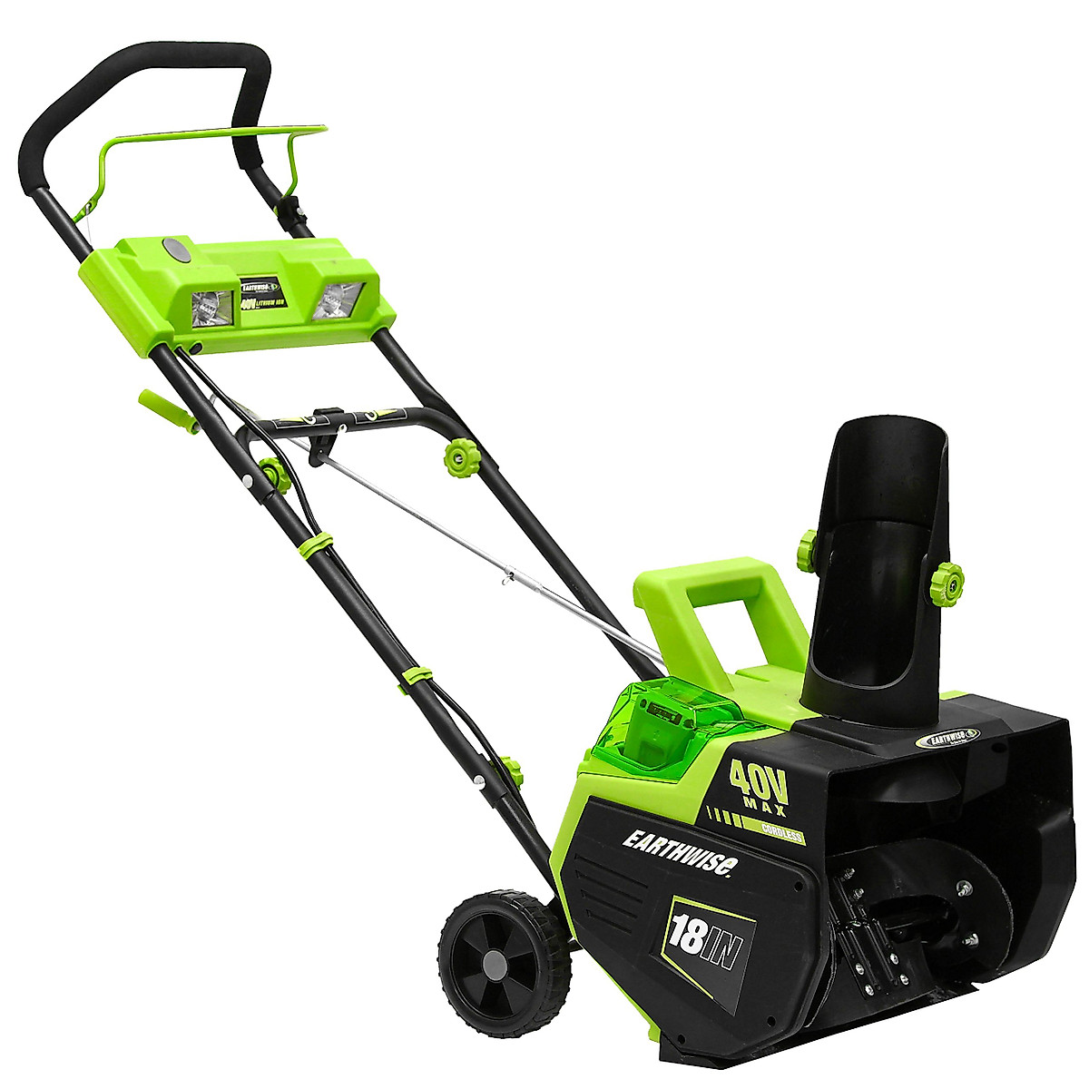 Earthwise SN74018 Cordless Electric 40-Volt 4Ah Brushless Motor, 18-Inch & Amazon Exclusive, 25 lbs, Snow Joe Melt-2-Go, Ice and Snow Melt, Nature + Pet Friendly, 25-Pound Bag