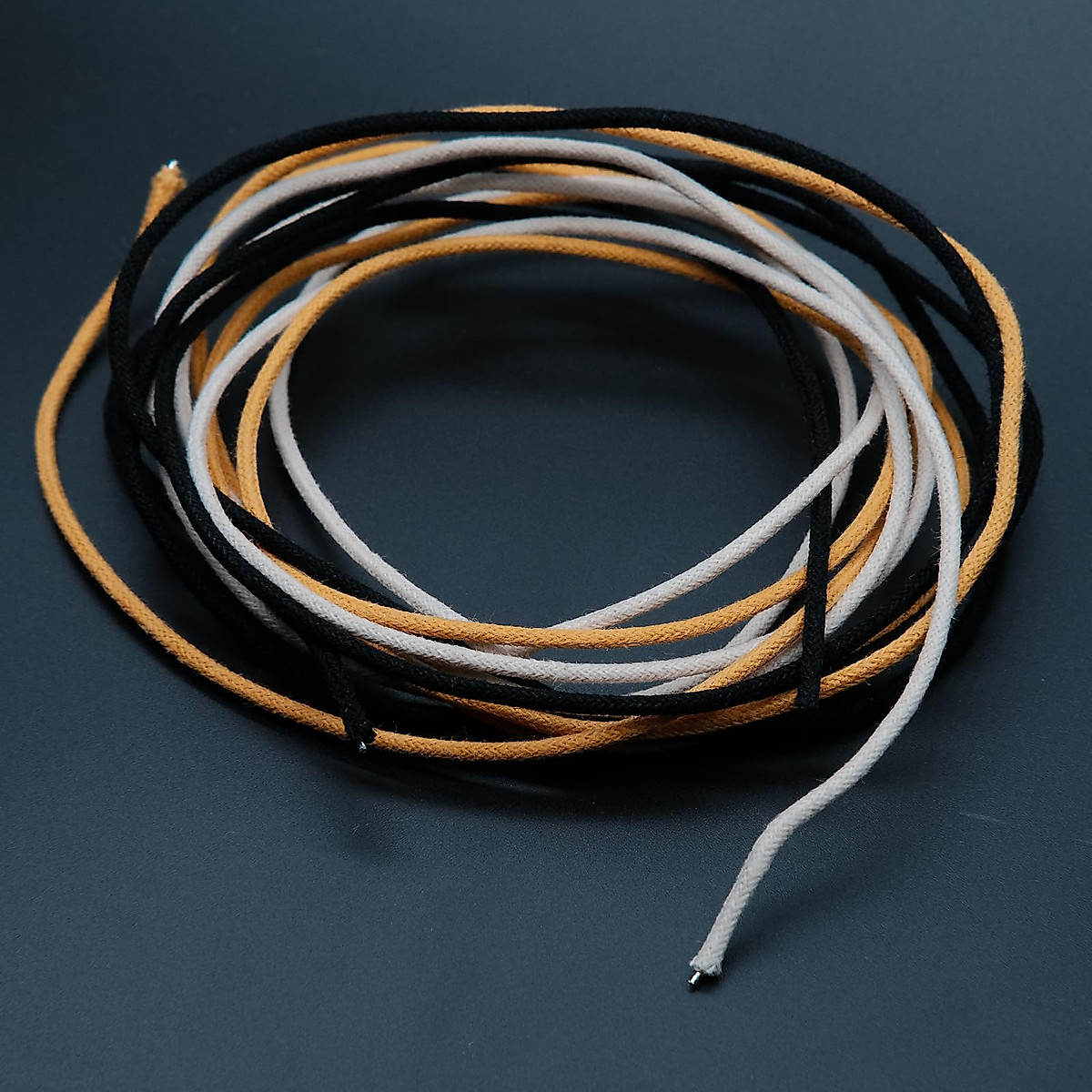 harpfeas Cloth-covered Waxed Vintage-style Pushback Guitar Wire -10 Feet (3.3-white/3.3-black/3.3-yellow) Pushback Wire for Electric Guitar Upgrades Kits