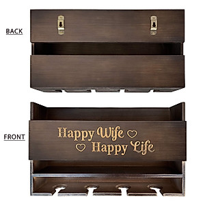 GIFTAGIRL Unique Gifts for Wife from Husband this Christmas - Funny Wine Gifts from Husband like our Happy Life Happy Wife Racks are ideal Wine Gifts for Women Funny, and Arrive Beautifully Gift Boxed