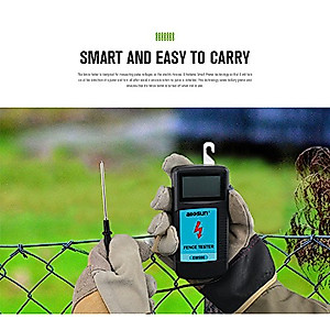 allsun Digital Electrical Fence Voltage Tester Handheld Fence Fault Finder & Locator Checker Fence Voltmeter Troubleshooter High Voltage 300-9900V Gardening Tools