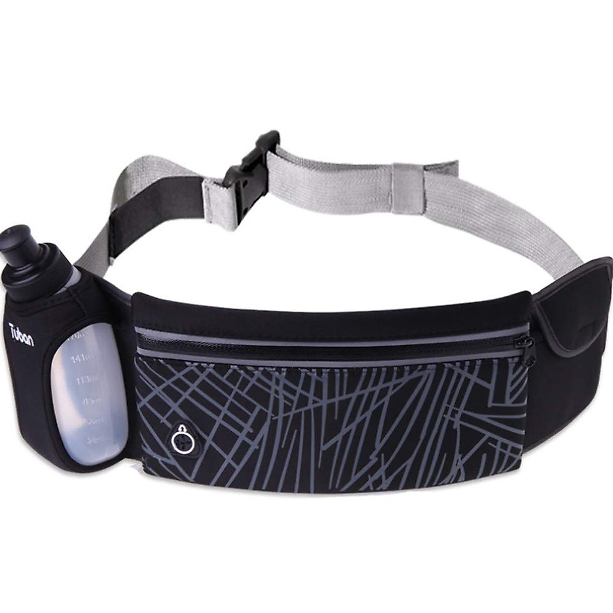 Toxz Sport Running Waist Bum Bag Climbing Jogging Waist Pouch Belt with 1 Free Water Bottles,Waist Purse,Adjustable Elastic Belt,with Headset Hole
