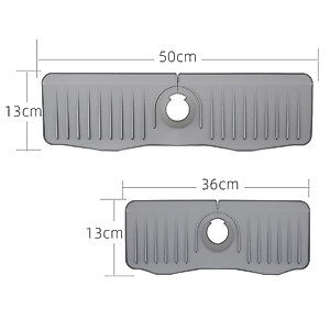 Sinknap Fit Sink Splash Guard Fade-resistant Faucet Drain Pad Kitchen Sink Splash Guard Durable Silicone Faucet Drain Pad for Clean Organized Kitchen Grey S