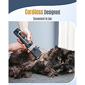 Cat Grooming Clippers for Matted Long Hair,Low Noise Cat Clippers Shaver,4 Speed Cordless Pet Clippers Kit for Cats Dogs and Pets