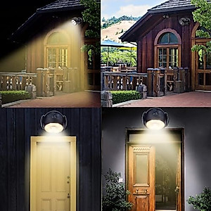 BIGLIGHT Battery Operated Motion Sensor Spotlight, Wireless LED Flood Light Outdoor, Super Bright Waterproof Security Lighting, Motion Uplight for Wall Front Door Shed Hallway, 200 Lumens