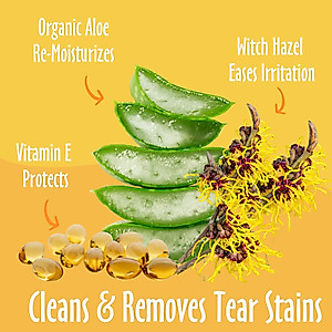 earthbath, Hypo-Allergenic Pet Eye Wipes - Tear Stain Remover, All Natural Pet Eye Wipes, Cat & Dog Soft Wipes, Made in USA - 30 Count (2 Pack)