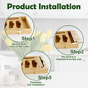 IEMIEBSHA Zip Lock Bag Organizer, 6 in 1 Foil and Plastic Wrap Dispenser with Cutter, Baggie Organizer for Kitchen Drawer, Bamboo Storage Bag Organizer for Gallon Quart Sandwich Snack Bags