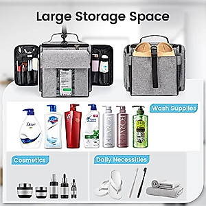 Aleemin Large Capacity Shower Caddy Tote Bag,Portable Shower Caddy for College Dorm Travel,Gym, Camp,Separate Compartment, Large Capacity,Hanging Travel Toiletry Bag for Men,Women,Student