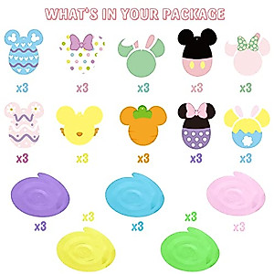 Eartim 30Pcs Easter Mouse Inspired Swirls Hanging Decorations, Mouse Head Hanging Swirls Whirl Foil Ceiling Streamers for Spring Holiday Easter Party Decor Mouse Theme Birthday Party Favor Supplies