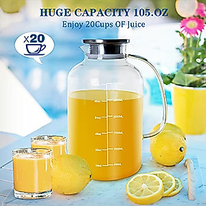 Glass Pitcher 102OZ, Goteble Glass Teapot, 3L Large Capacity Suitable for Large Family and Small Party