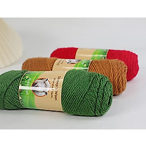 3-Pack Sheep’s 50% Wool Worsted Yarn for Knitting and Crocheting 10.5 oz, 495 Yards Imported (Black 13)