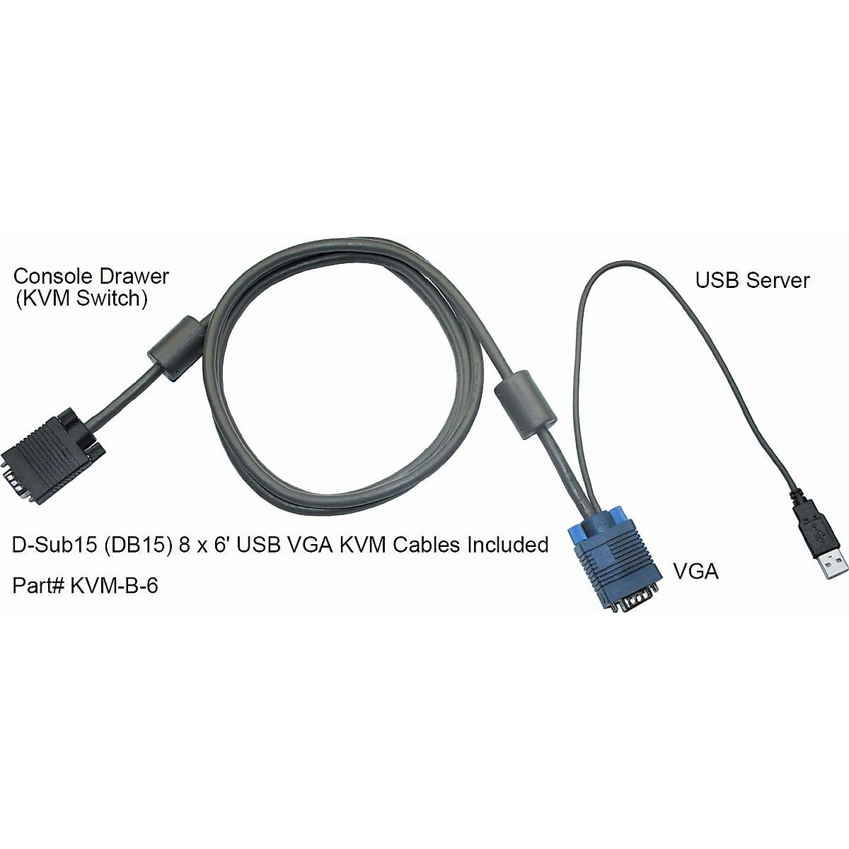 Crystal Image Technologies - 1U 19" Rackmount Monitor with 8 Port KVM Switch, 1440 X 900, 8 VGA/USB Cables Included, Part#RM-131-19W-801, 3 Year Warranty