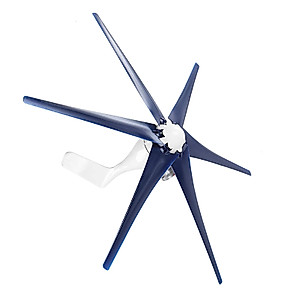 800W Windmill Turbines Generator Small 6 Blade Wind Industrial Machinery Equipment for Marine Home Charging (Blue 24V)