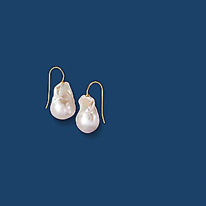Ross-Simons 11-12mm Cultured Baroque Pearl Drop Earrings in 14kt Yellow Gold