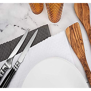 [12 Pack] Cotton Kitchen Towels - Waffle Weave for Embroidery Absorbent Terry Cloth Dish Towels for Washing Hand and Drying Dishes Rags 15x26 Inches, Gray