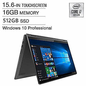Lenovo Ideapad Flex 5 15.6" 500nits 4K UHD Touchscreen 2-in-1 Business Laptop, i7-1065G7, NVIDIA MX330, Win 10 Pro, Fingerprint, Type-C, Wi-Fi 6, WOOV 32GB MSD Card (16GB RAM | 512GB PCIe SSD)