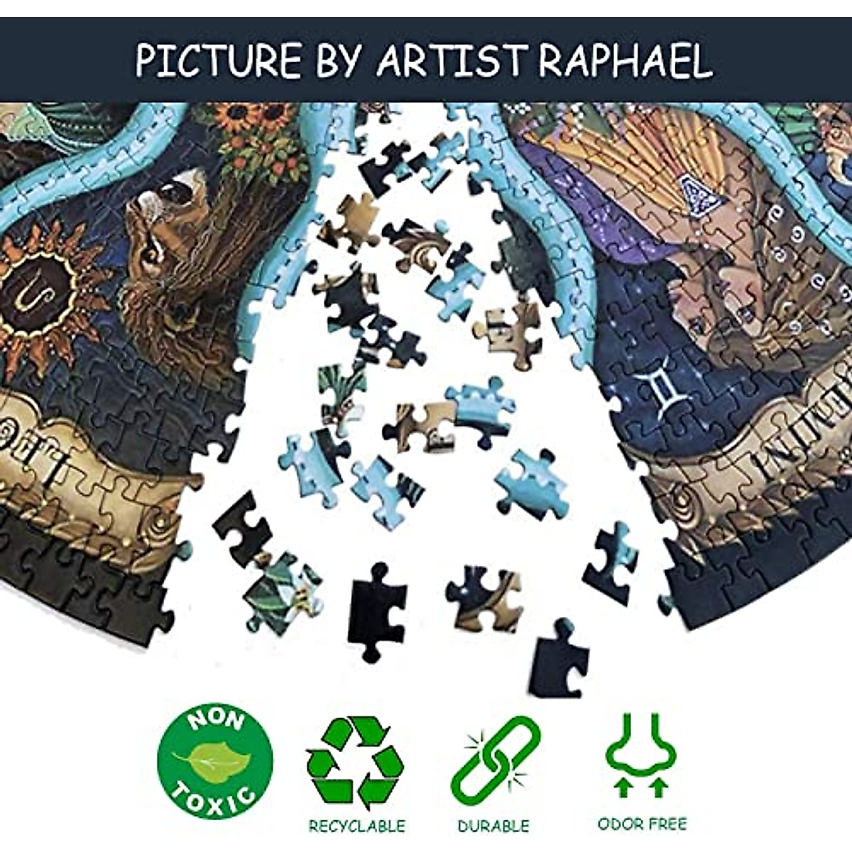 Round Jigsaw Puzzle Educational Game Large 26 Inch 1000 Pieces (Constellation)