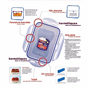 Lock & Lock, No BPA, Water Tight, Food Storage Container, 3-oz, Pack of 4, HPL931