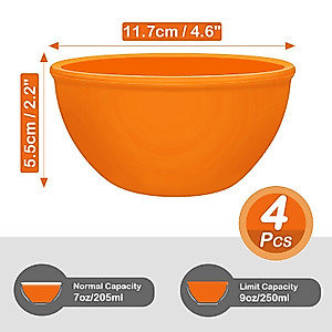 Webake Small Silicone Bowls, 4 Pack 8oz Prep Bowls Unbreakable Ice Cream Snack Bowls Side Dishes Small Bowls for Dipping Prep Dessert Serving, Oven and Dishwasher Safe Ramikens