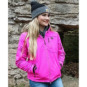 TIDEWE Heated Jacket for Women with Battery Pack, Hunting Coat (Pink, Size XL)