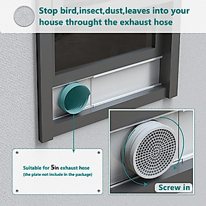 Daisypower Portable Air Conditioner Exhaust Hose 5 Inch Diameter Clockwise Thread 80 Inch Length Replacement AC Tube,Universal Compatible with Honeywell,Winter,LG,Delonghi,White