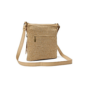 The Sak Lucia Crossbody Bag in Crochet, Convertible Purse with Adjustable Shoulder Strap, Bamboo Static