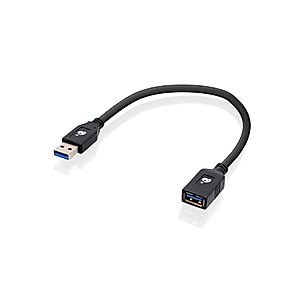 IOGEAR USB 3.0 Extension Cable Male to Female 12-Inch, G2LU3AMF