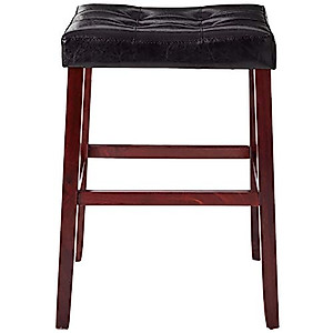 Crown Mark 2987 Kent Saddle Chair, Black, 2 Per Box