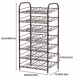 DOMYDEVM Can Rack Organizer 7-Tier Can Storage Organizer Free Standing Beverage Soda Can Storage Dispenser Holder for Kitchen Pantry, Bronze