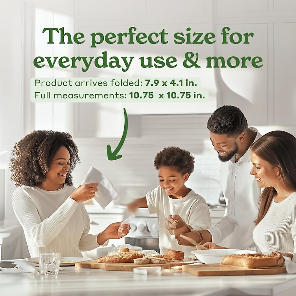 Caboo Tree Free Bamboo Paper Napkins, 4 Packs of 250, 1000 Total Napkins, Eco Friendly, Sustainable, and Disposable Kitchen Napkins