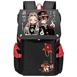 Xuminvty Toilet-Bound Hanako-kun Backpack with USB Charging Nene Yashiro Anime School Bags (Red1, One Size)