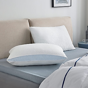 Bedsure Shredded Memory Foam Pillows - Firm Side Sleeper Pillows, Colling Pillows with Rayon Derived from Bamboo Breathable Cover & Adjustable Loft (1, King)