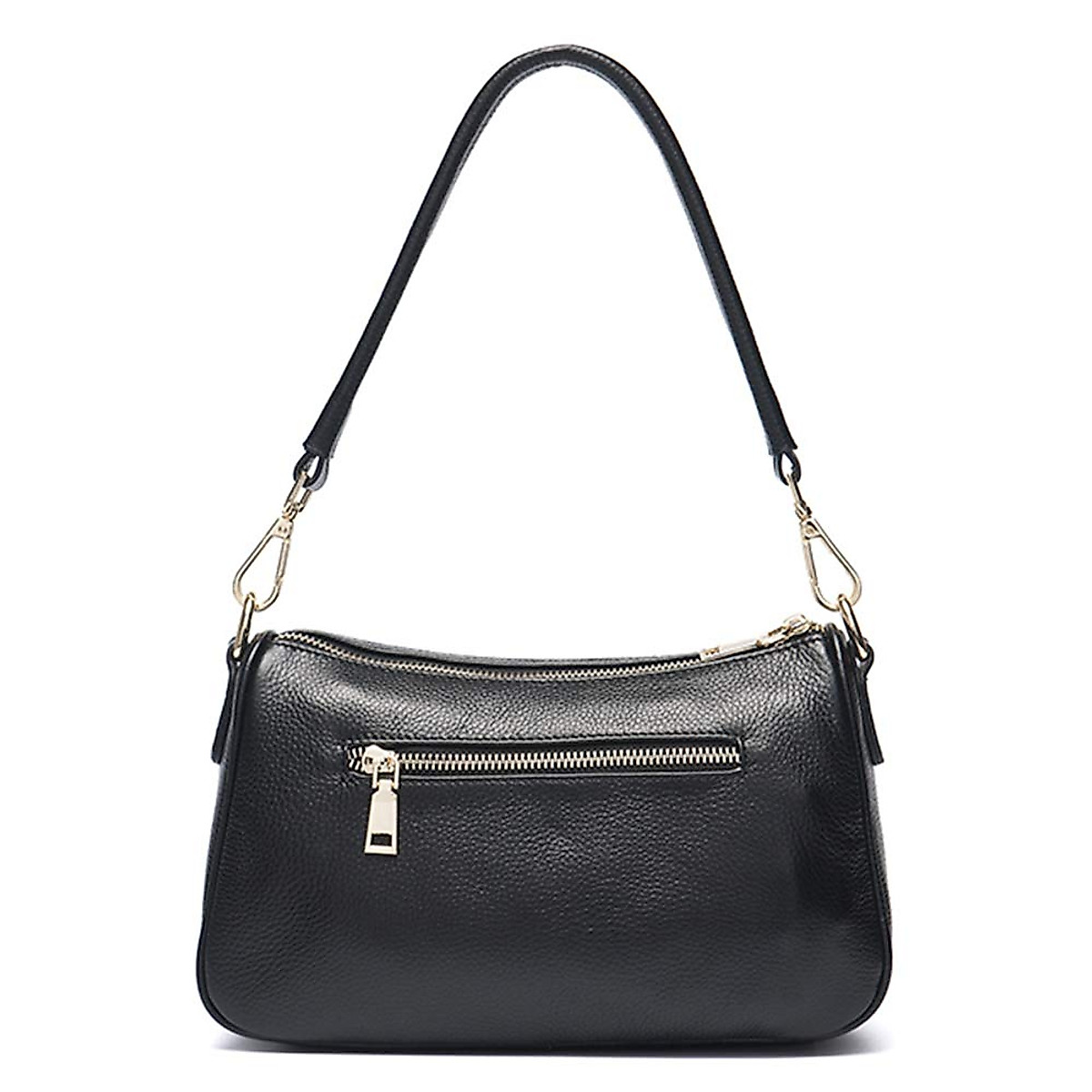 Fashion Shoulder Bag Elegant Women Quality Genuine Leather for Ladies Girl Black