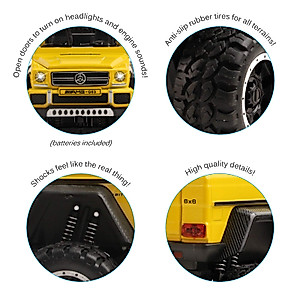 Vokodo Luxury Model Truck 6X6 Off-Road SUV 1:32 Scale G63 with Opening Doors Lights and Sounds Realistic Toy Vehicle Kids Exotic Car Freewheel Great Gift for Children Boys Girls Toddlers