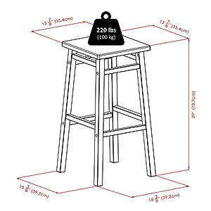 Winsome Carter 29" Teak Finish Bar Stool