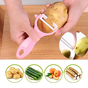 wgzixezn Ceramic Knife Set with Covers Pink Handle 6 Kitchen Knives Pcs - 6" Chef Knife 5" Utility Knife 4" Fruit Knife 3" Paring Knife Knife Block Holder and a Peeler,Pink