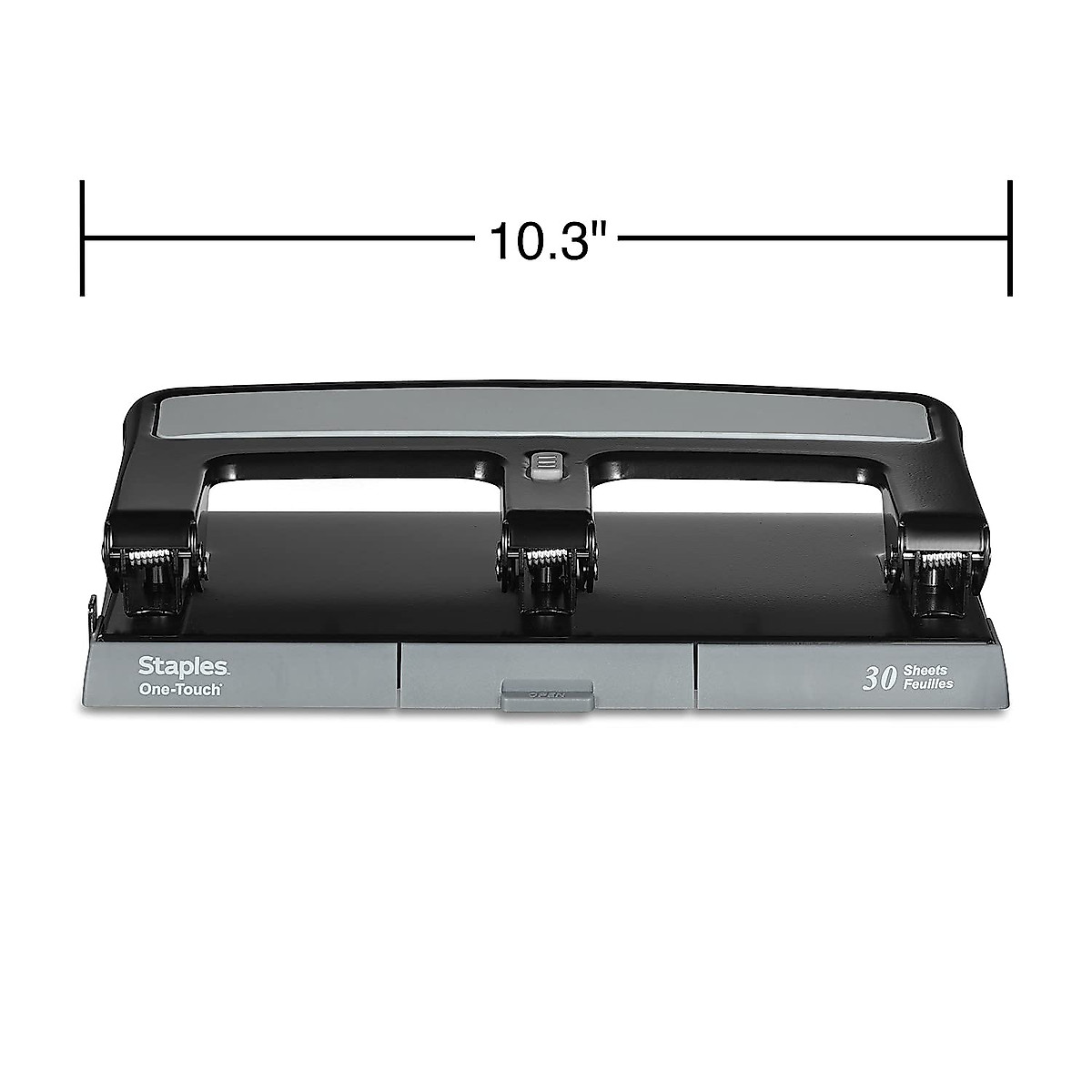 Staples 884279 One-Touch 26614 Heavy-Duty 3-Hole Punch 30-Sheet Capacity Black