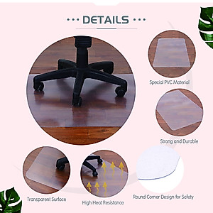 NbHnJs Home&Office Clear Chair Mat for Hardwood Floor or Carpet, PVC Material Transparent Protection Desk Mat for Rolling Chair (30" X 48" Rectangle)