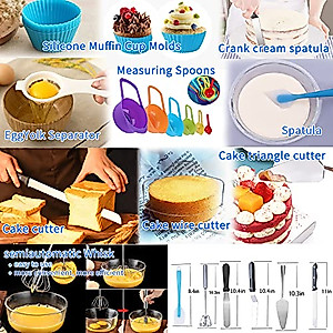 Cake Decorating Kit,635 Pcs Cake Decorating Supplies With 3 Springform Pan Sets Icing Piping Nozzles Cake Rotating Turntable Cake Topper Piping Bags Cake Carrier Holder,Cake Baking Supplies Set Tools