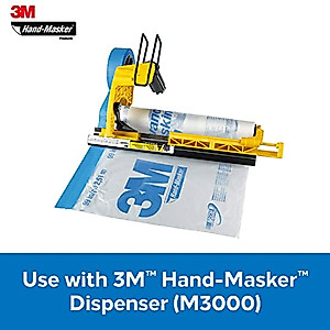 3M Hand Masker Advanced Masking Film, 99 in x 90 ft, Static Cling Keeps Film in Place, Prevents Liquids From Bleeding Through, Flake Resistant, For Indoors & Outdoors Use, 1 Roll (AMF99)
