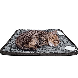 Alayna Pet Heating Pad Warm Pet Heat Pad Dogs Cats Electric Heated Pet Mat Big Small Animal Indoor Waterproof Adjustable Warming Heat Mat Dog Bed with Chew Resistant Steel Cord