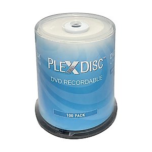 PlexDisc DVD+R 4.7GB 16X White Inkjet Printable Hub Printable - 100pk Cake Box (FFB) 63C-215-BX, 100 pieces