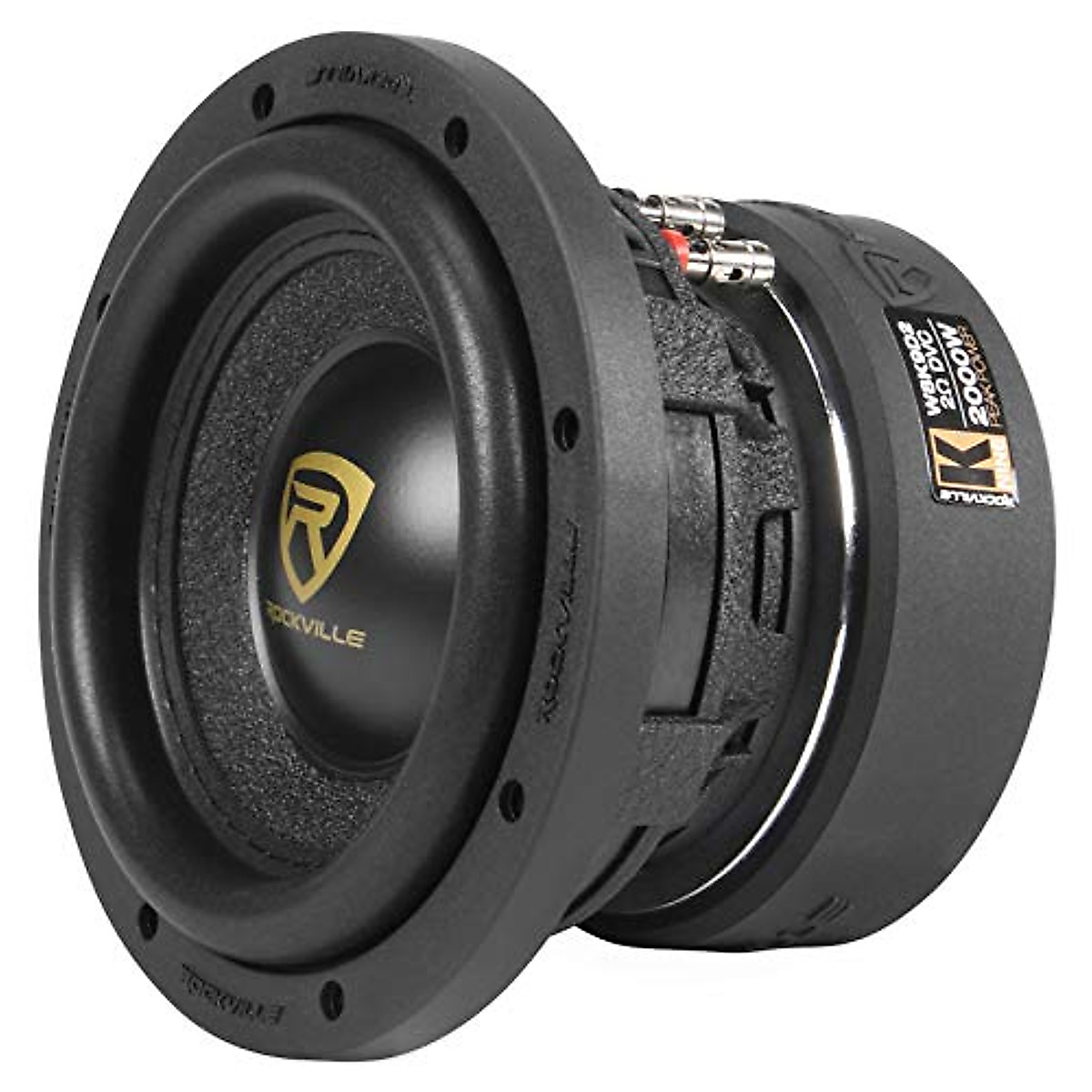 Rockville W65K9D2 6.5" 1000w Peak Car Audio Subwoofer Bundle Krypton-M3 1 Ohm Car Amplifier, RWK4CU Wiring Kit, REC130 Quad 6.5" Enclosure Box, Dual Sub Box Installation Kit