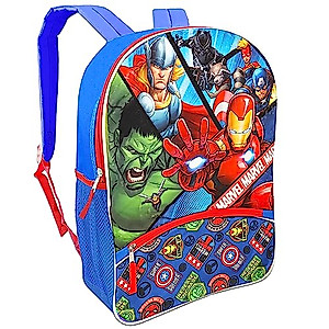 Marvel Avengers Backpack Set for Kids - School Supplies Bundle with Superhero Backpack Plus Avengers Stickers and More (Superhero Backpacks for Boys)