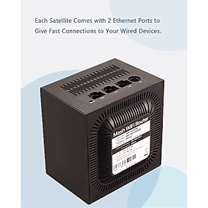 Whole Home Mesh WiFi System 2.4+5.8GHZ WiFi Extender- Up to 4500 Sq.ft. Coverage - Support 90 Client Devices - WiFi Router/Extender Replacement with 3 Ethernet Ports and Cables, Easy Setup, 3-Pack