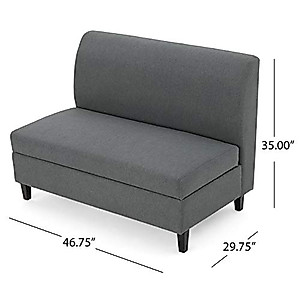 Christopher Knight Home Tovah Fabric Storage Loveseat, Charcoal
