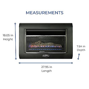Duluth Forge Ventless Linear Wall Gas Fireplace - 26,000 BTU, T-STAT, Model DF300L